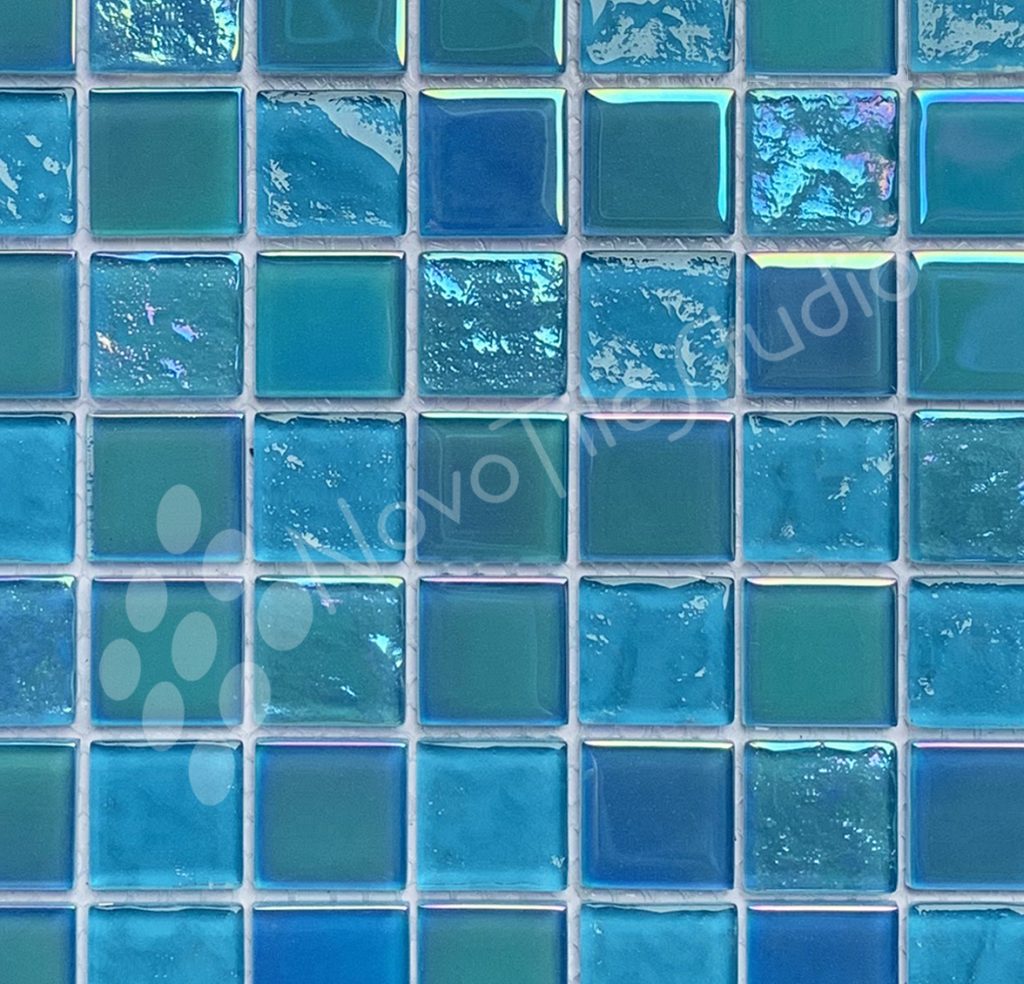 MONTICELLO IRIDESCENT AQUA BLUE-GL042 - NovoTileStudio